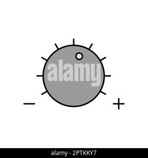 Volume knob color vector flat grayscale icon. Music sign. Graph symbol ...