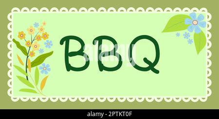 Hand writing sign Bbq, Conceptual photo usually done outdoors by ...