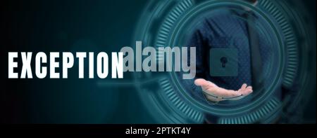 Conceptual display Exception, Business showcase person or thing that is ...