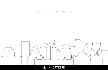 Outline Ottawa skyline. Trendy template with Ottawa buildings and ...