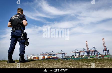 ROTTERDAM - A customs officer of the Port of Rotterdam Customs ...