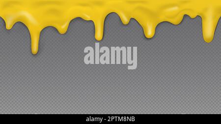 Yellow flowing caramel, no background, panoramic transparent template ...