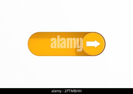 Yellow Toggle Switch Slider with Arrow Down Icon on a white background ...