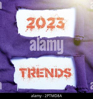 Text sign showing 2023 Trends. Concept meaning things that is famous ...