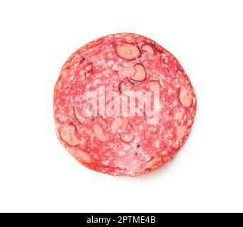 Sliced mexican salami with beans isolated on the white background Stock ...