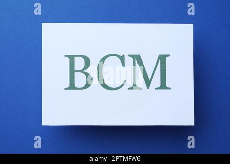 Business continuity management BCM plan on the red paper Stock Photo ...