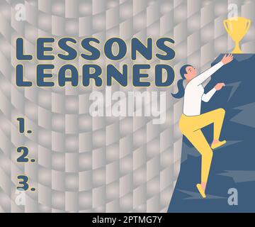 Handwriting text Lessons Learned. Conceptual photo Promote share and ...