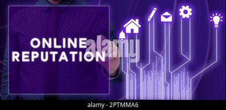 Conceptual display Online Reputation, Business showcase Reliability ...