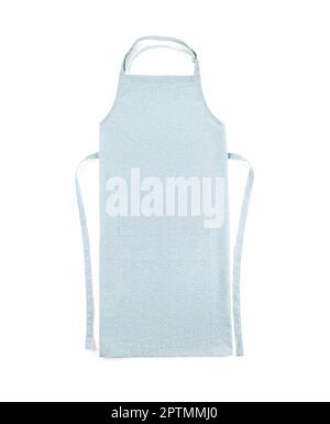Light blue apron with pattern isolated on white, top view Stock Photo ...