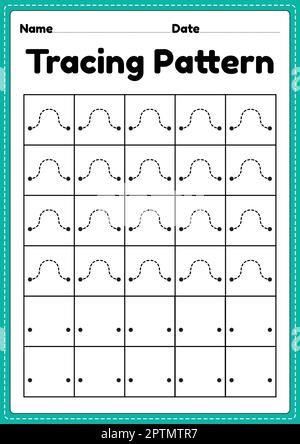 Tracing pattern wave lines worksheet for kindergarten, preschool and ...