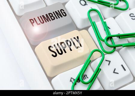 Conceptual caption Plumbing Supply. Internet Concept tubes or pipes ...