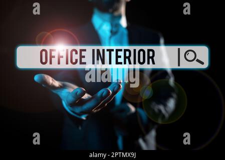 Handwriting text Office Interior, Business approach making indoor ...