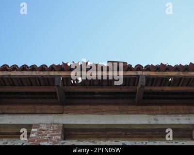 roof tiles damaged by gale wind during hurricane Stock Photo - Alamy