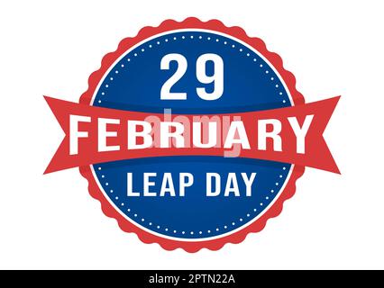 Happy Leap Day on 29 February with Cute Frog in Flat Style Cartoon Hand ...