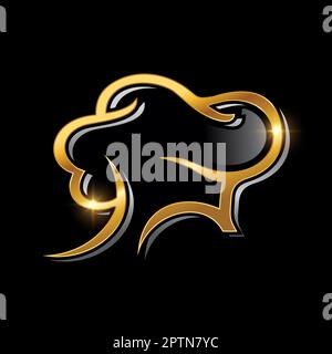 A vector Illustration of Golden Catering monogram Logo with Chef Hat ...
