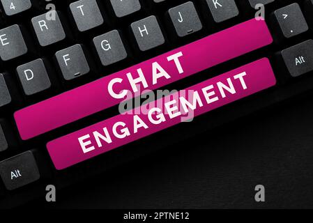 Text caption presenting Chat Engagement, Concept meaning customer ...