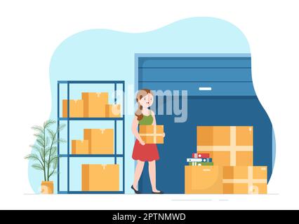 Self Storage of Cardboard Boxes Filled with Unused Items in Mini ...