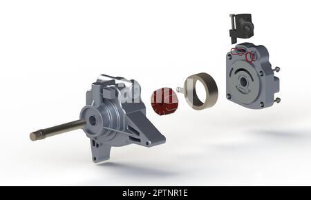 Power Steering Pump 3D rendering isolated on white background Stock ...