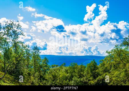 Mountain landscape panorama and lake Vangsmjøse in Vang i Valdres ...