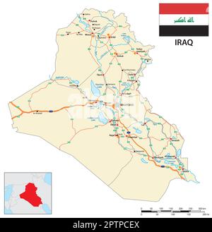Basra City (Republic of Iraq, Basra Governorate) map vector ...