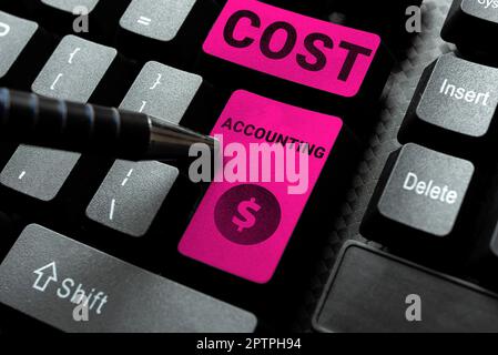 Handwriting text Cost Accounting, Concept meaning the recording of all ...