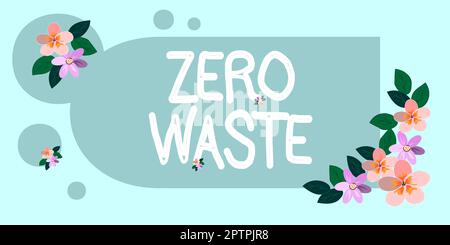 Conceptual caption Zero Waste, Word Written on industrial responsibility includes composting ...