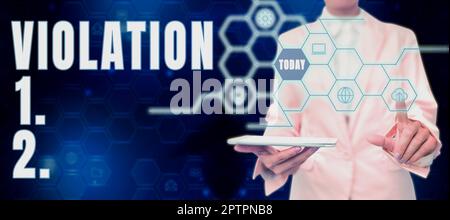 Writing displaying text Violation. Word Written on an infringement of ...