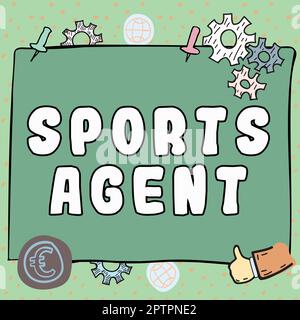 Hand writing sign Sports Agent. Concept meaning person manages ...