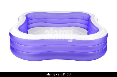 Colorful inflatable rubber pool on white background Stock Photo - Alamy