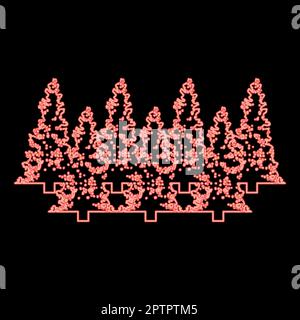 Neon fir tree Christmas Coniferous Spruce Pine forest Evergreen woods ...