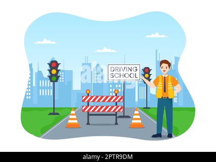 Driving School with Education Process of Car Training and Learning to ...