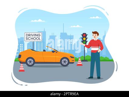 Driving School with Education Process of Car Training and Learning to ...