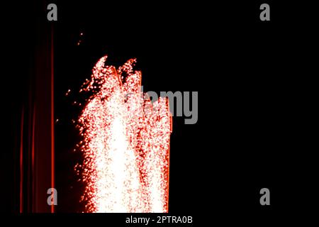 Red abstract firework. Free copy space for text Stock Photo - Alamy