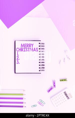 Text showing inspiration Merry Christmas, Concept meaning annual ...