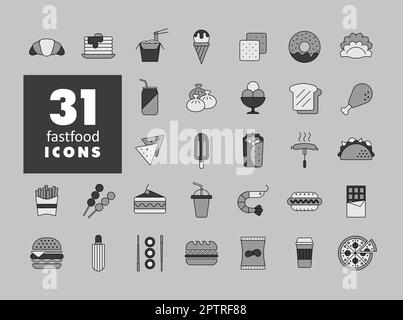 Hot dog vector grayscale icon. Fast food sign. Graph symbol for cooking ...