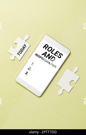 Inspiration showing sign Roles. Word for part played by person thing in ...