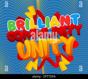 Super Community Unity. Word written with Children's font in cartoon ...