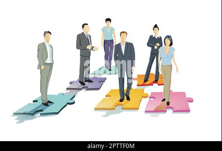 Business people connecting to each other together isolated ...