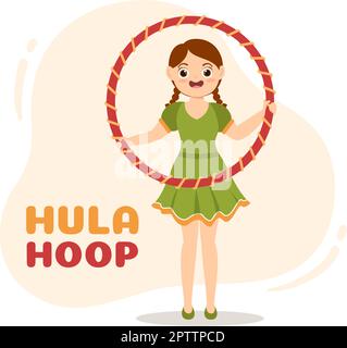 Hula Hoop Illustration with Kids Exercising Playing Hula Hoops and ...