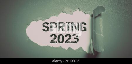 Handwriting text Spring 2023, Conceptual photo time of year where ...