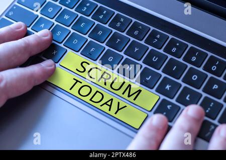 Conceptual display Scrum. Business overview handwriting as distinct from print written ...