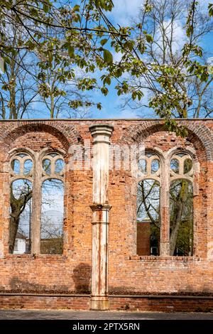 Single pillar inside derelict Christ Church in town centre of Crewe ...