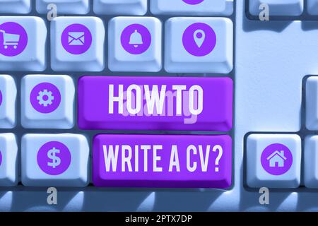 Hand writing sign How To Write A Cv. Conceptual photo Recommendations ...