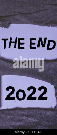 Handwriting text The End 2022, Business overview Happy new year final ...