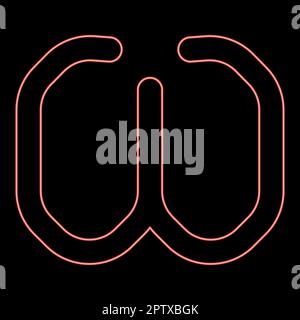 Neon psi greek symbol small letter lowercase font red color vector ...
