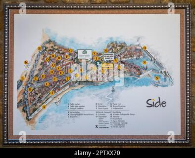 A map of key locations in the old hilltop town of Erice, Sicily Stock ...