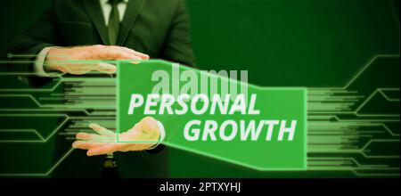 Sign displaying Personal Growth, Word Written on ongoing process of ...