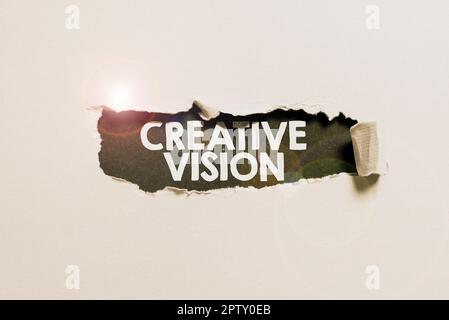 Conceptual caption Creative Vision. Word for process of purposefully ...