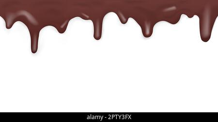 Dark dripping caramel, pattern on white background - Vector ...
