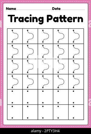 Tracing pattern wave lines worksheet for kindergarten, preschool and ...